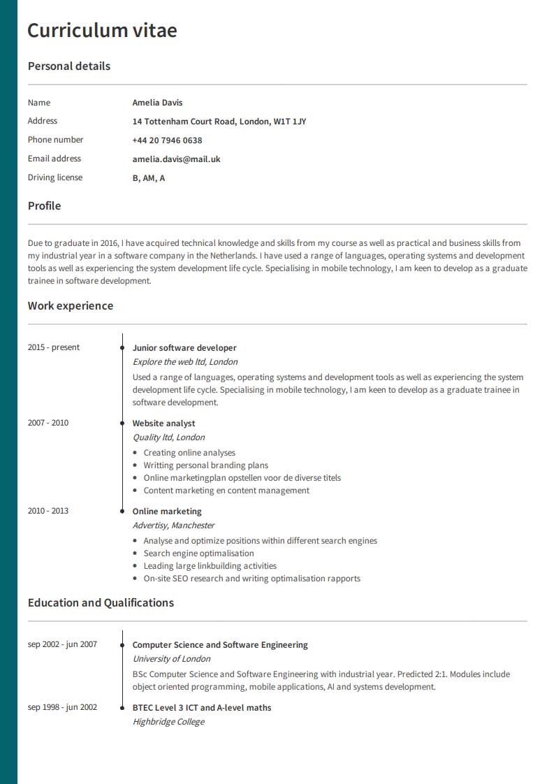 Profesyonel CV Örnekleri & Boş CV Şablonları