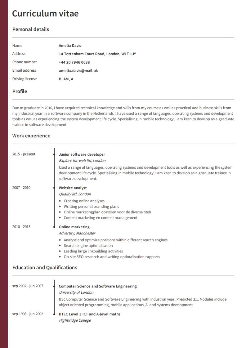 Profesyonel CV Örnekleri & Boş CV Şablonları