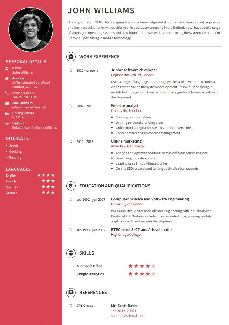 Profesyonel CV Örnekleri & Boş CV Şablonları