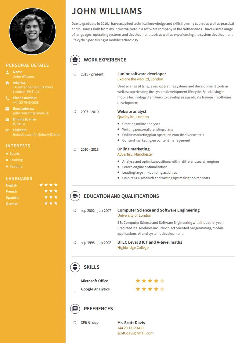 Profesyonel CV Örnekleri & Boş CV Şablonları