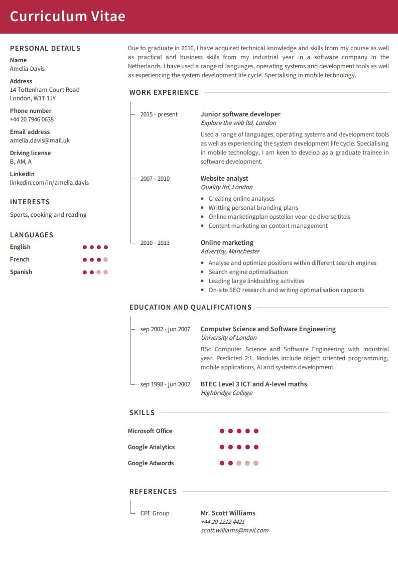 Profesyonel CV Örnekleri & Boş CV Şablonları