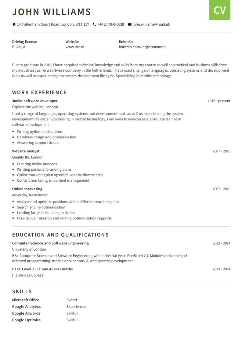Profesyonel CV Örnekleri & Boş CV Şablonları